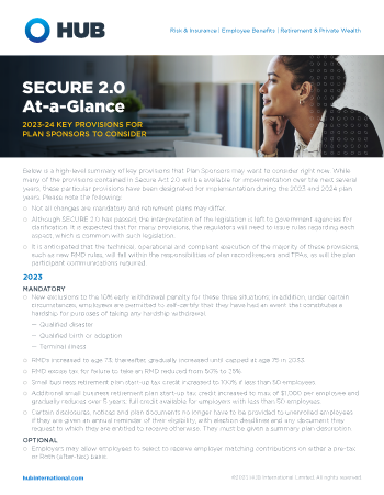 Secure Act 2.0 Webinar | HUB International