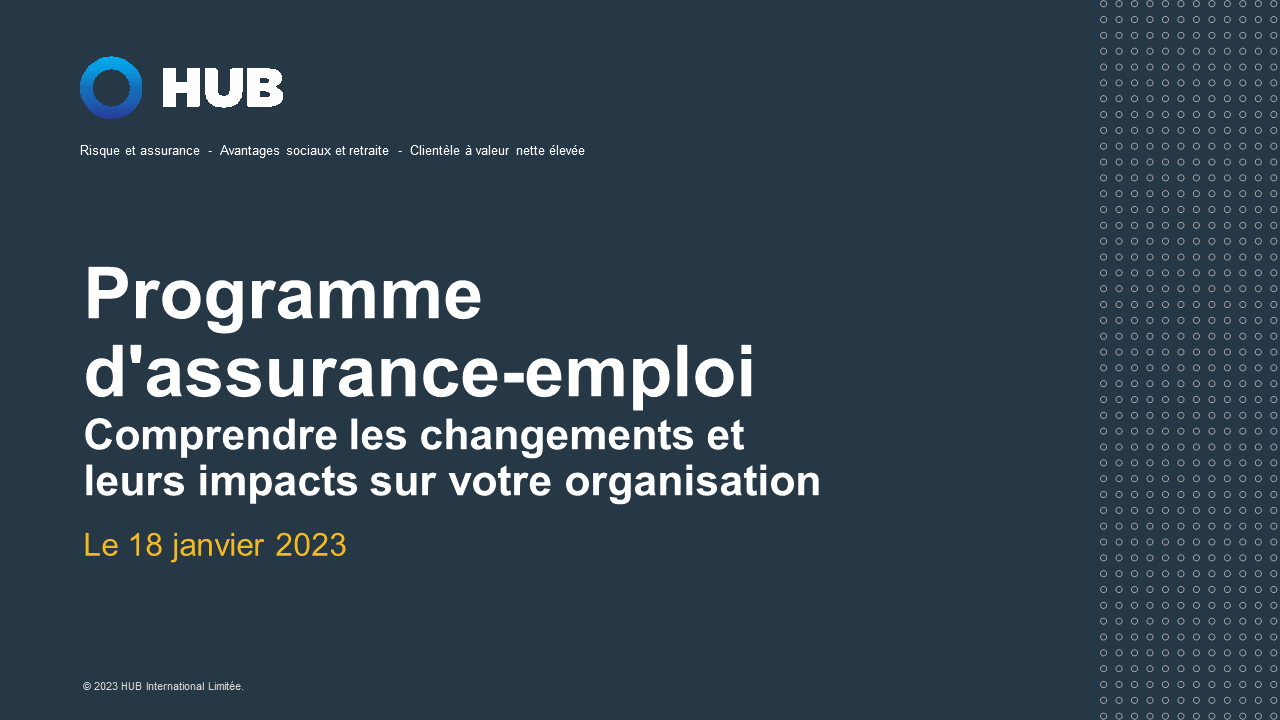 Webinaire sur le programme d'assurance-emploi | HUB International