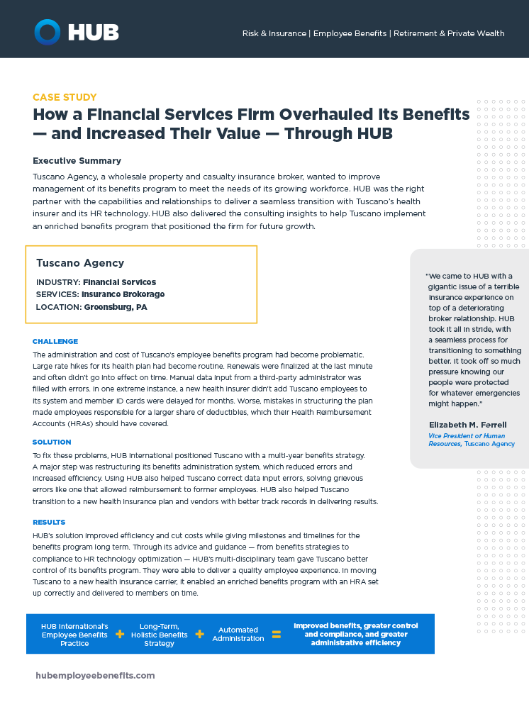 Multi Year Benefits Case Study | HUB International
