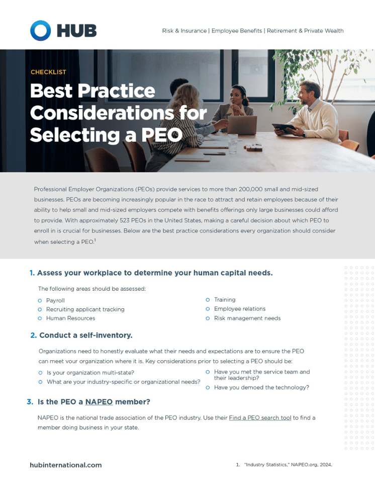 How to Choose the Right PEO for Your Organization | HUB International